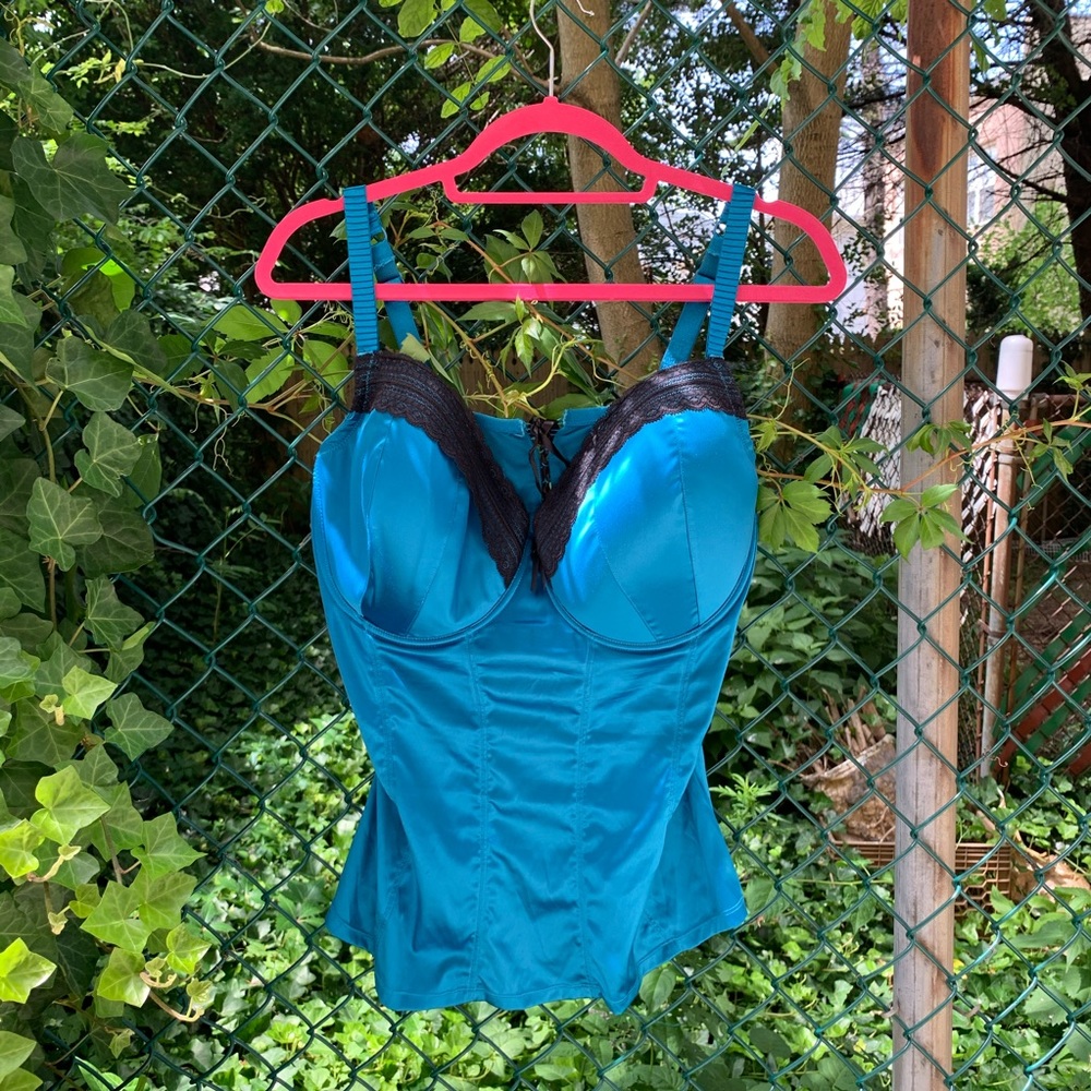 Peacock Blue Bustier By Parfait By Affinitas - Gem